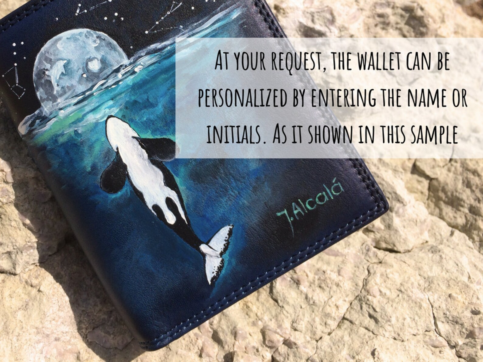 Orca Mens Wallet Trifold. Killer Whale & Celestial Art. Hand | Etsy