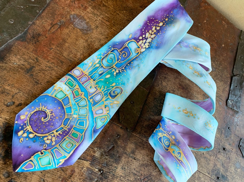 Sage Green and Very Peri Tie Maximalist Floral Necktie Hand | Etsy