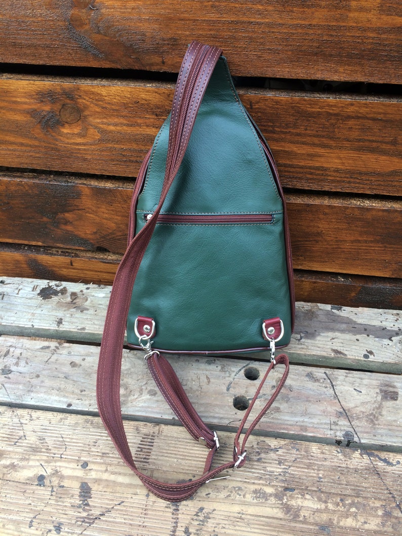 Mini backpack purse Green leather convertible backpack women | Etsy