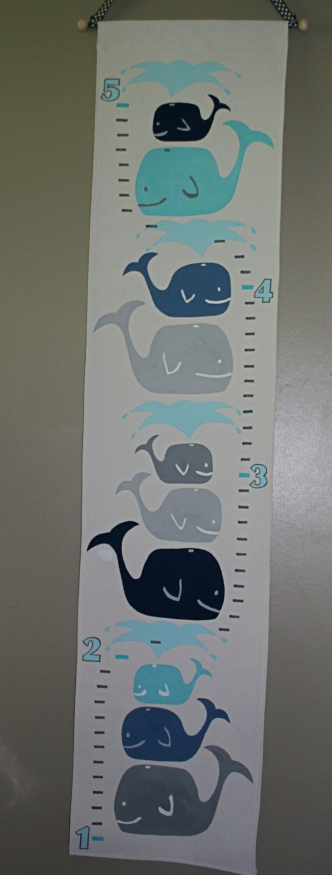 Growth Chart Playful Whales Nautical Navy Aqua and Gray - Etsy