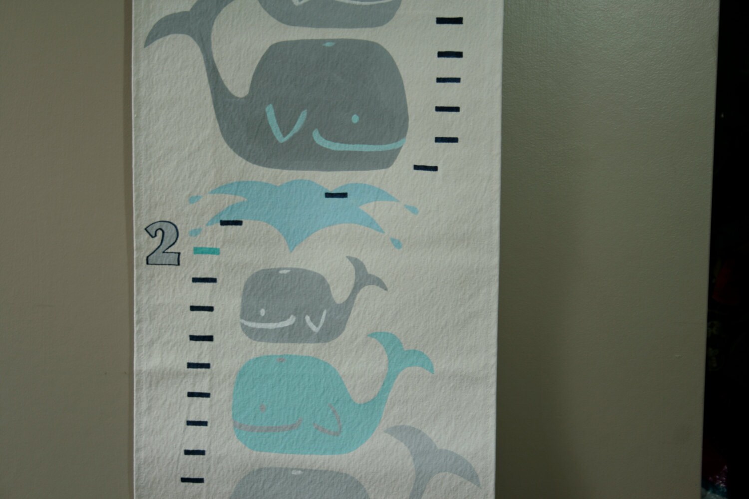 Growth Chart Playful Whales Gray With Pops of Blue - Etsy