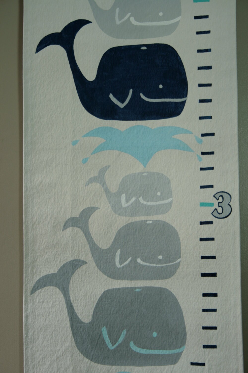 Growth Chart Playful Whales Gray With Pops of Blue - Etsy