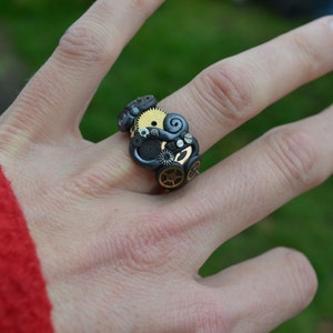 Steampunk Cogs Ring UK Size P - P 1/2.....unique and Beautiful ...