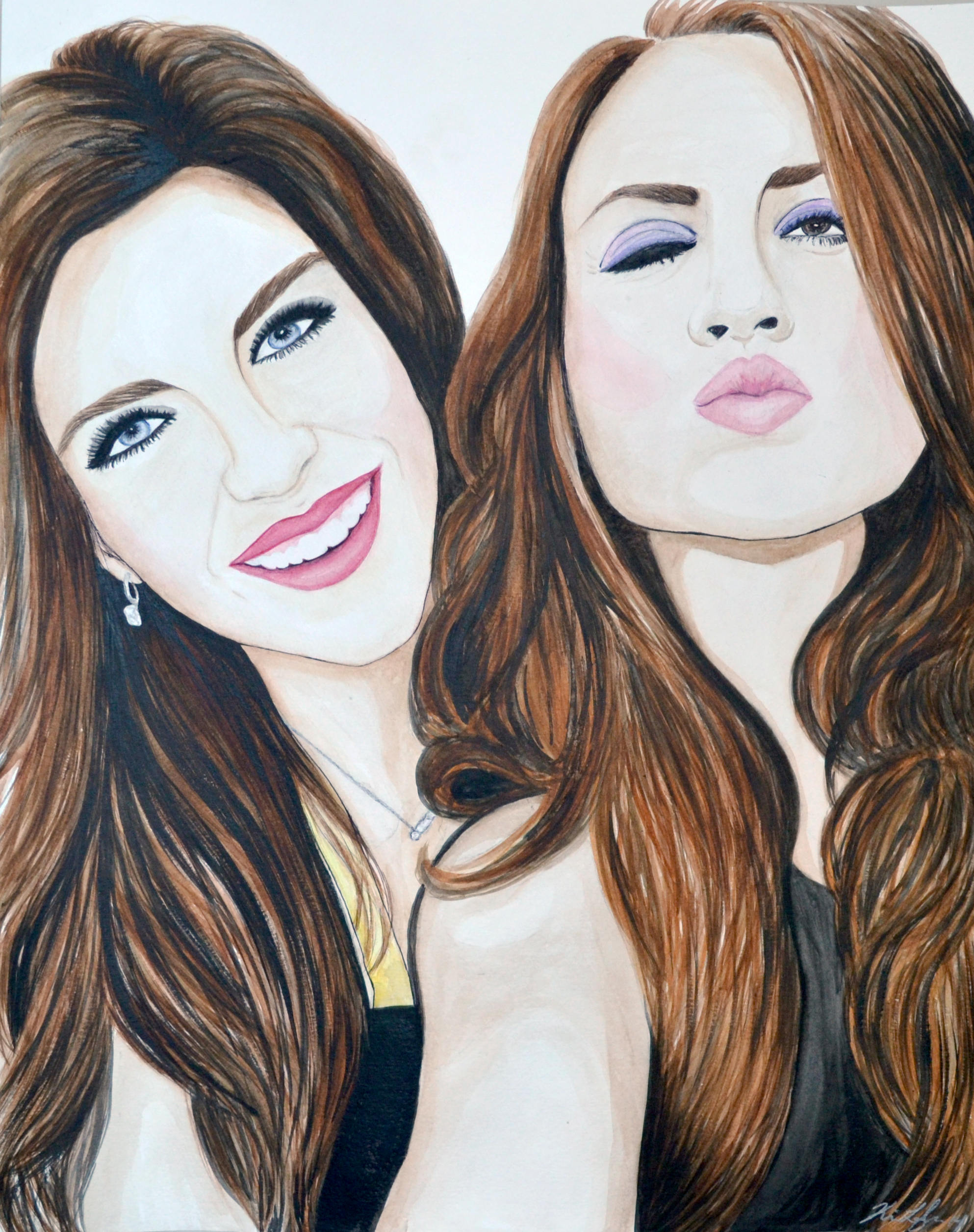 Customized Best-friends Watercolour Painting Fashion Illustration ...