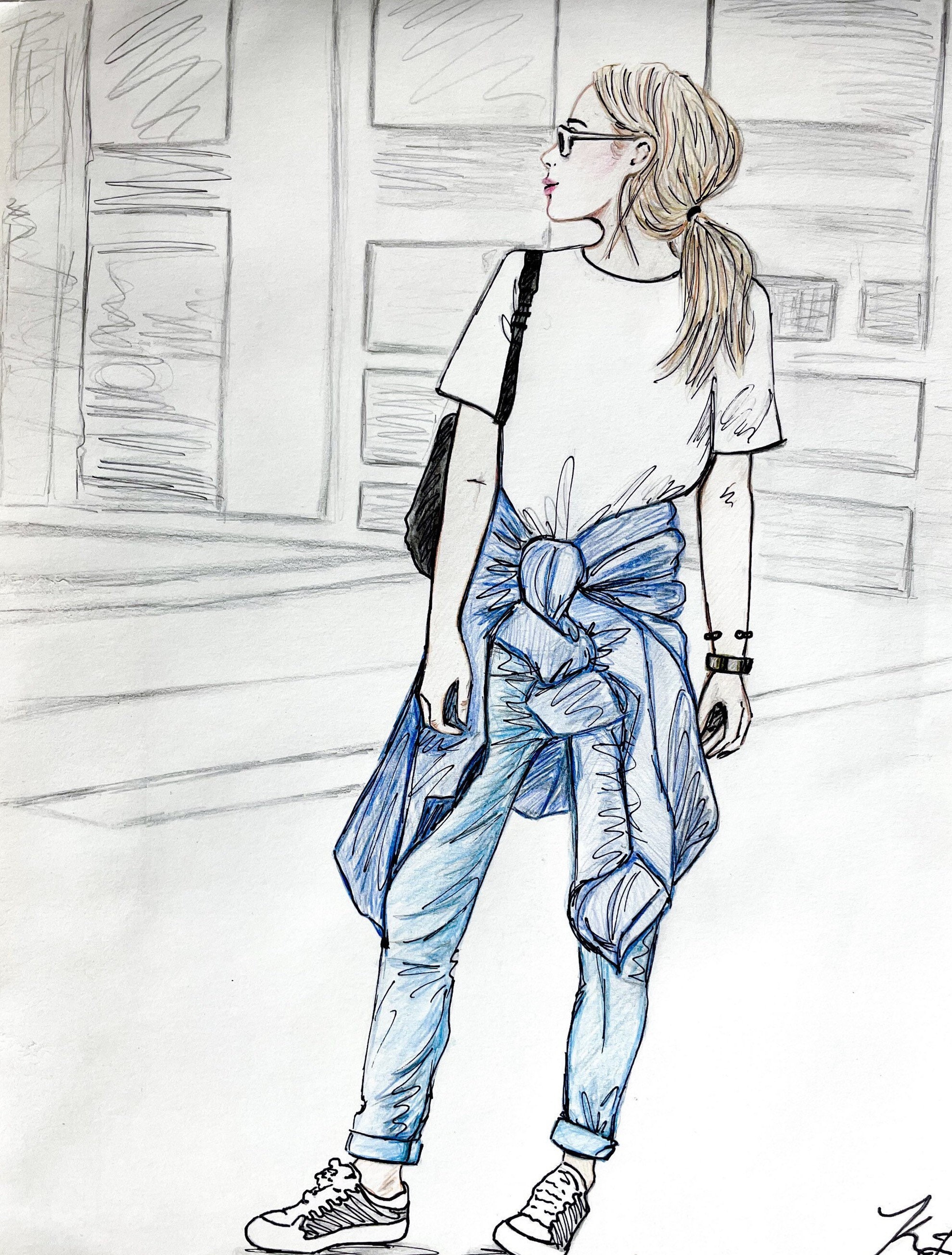 Tumblr Girl Drawing Fashion