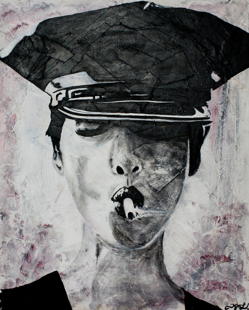 Police Woman Smoking Fine Art Print Contemporary Art Fashion ...