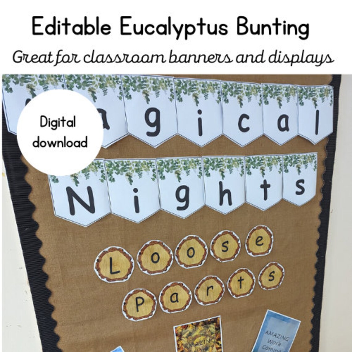 Editable Eucalyptus Banner | Digital Download | Natural Classroom ...