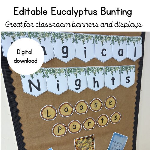 Editable Eucalyptus Banner | Digital Download | Natural Classroom ...