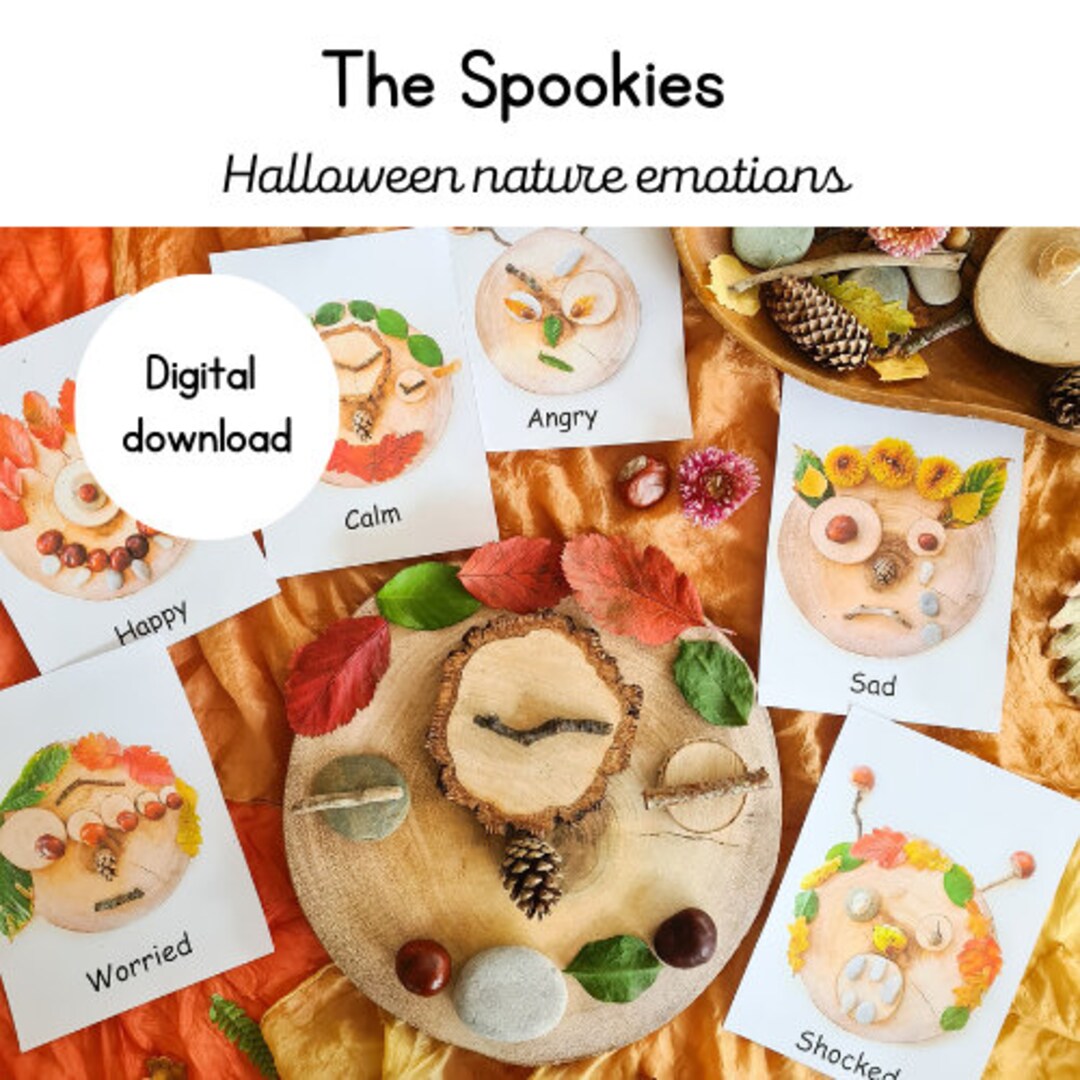 Halloween Nature Emotions Feelings Flash Cards| Digital Download | Kids ...
