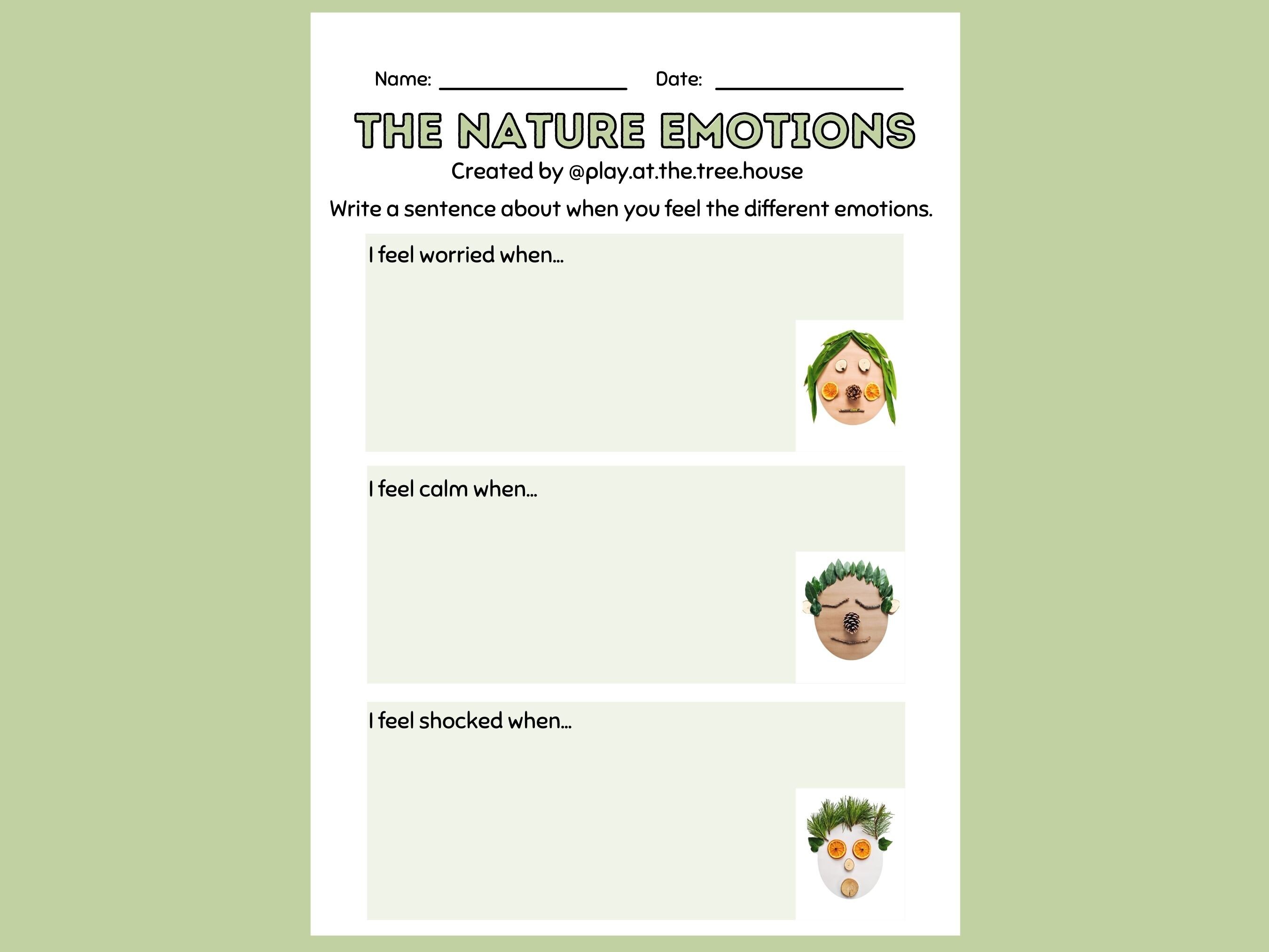 Emotions Flash Cards Nature Emotions Emotions Worksheets Emotions ...