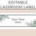 Eucalyptus Editable Power Point Classroom Labels Natural Classroom ...