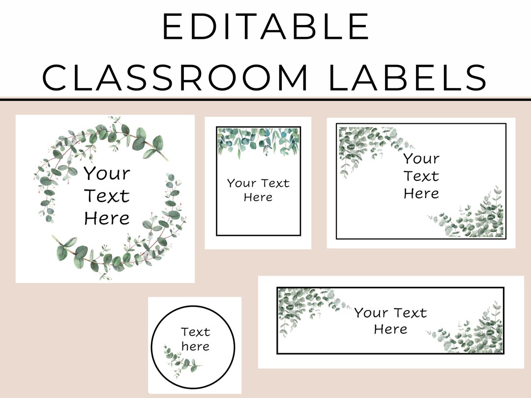Eucalyptus Editable Power Point Classroom Labels | Natural Classroom ...