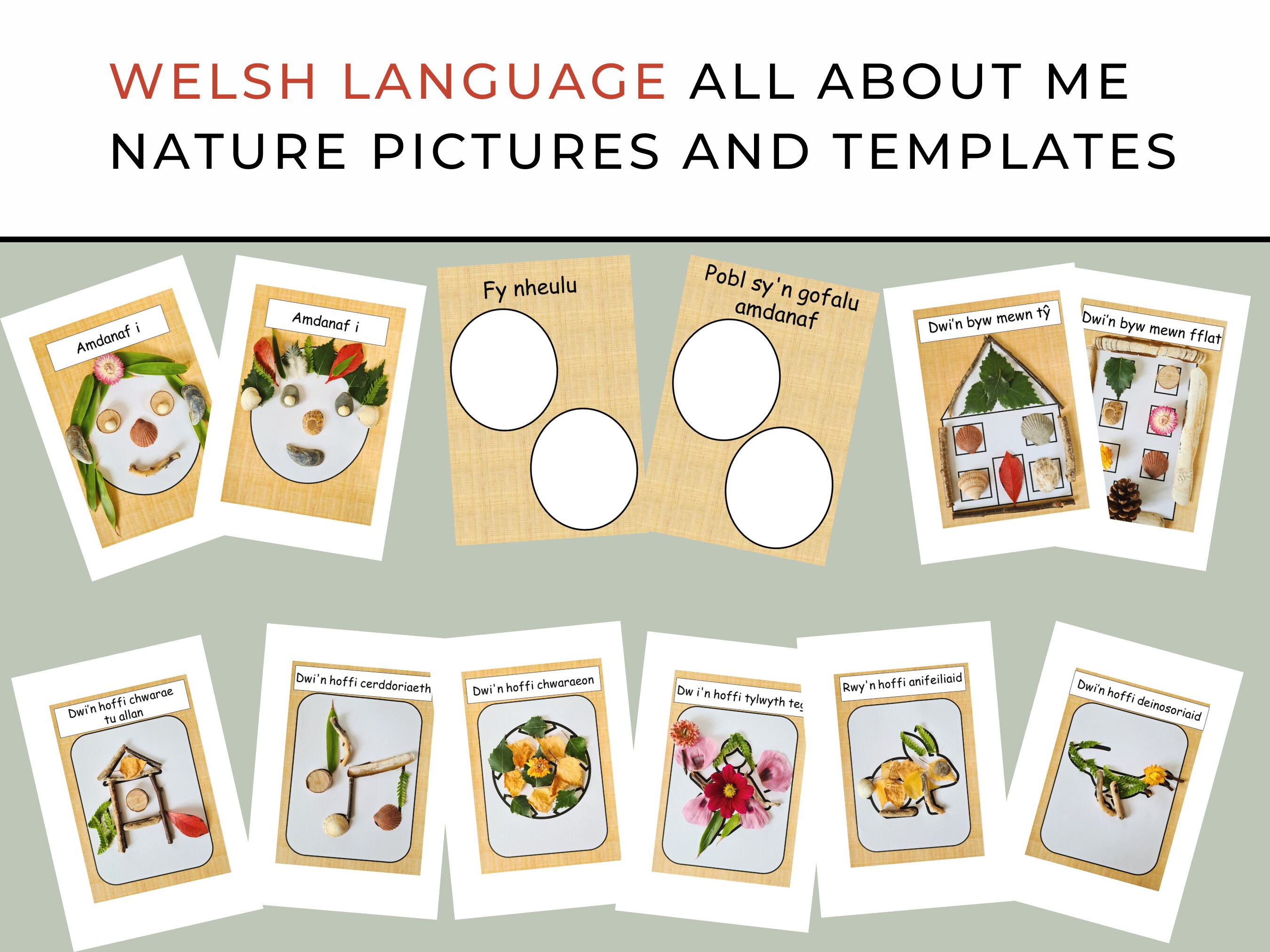 WELSH LANGUAGE All About Me Activity Printable Digital Download Nature ...