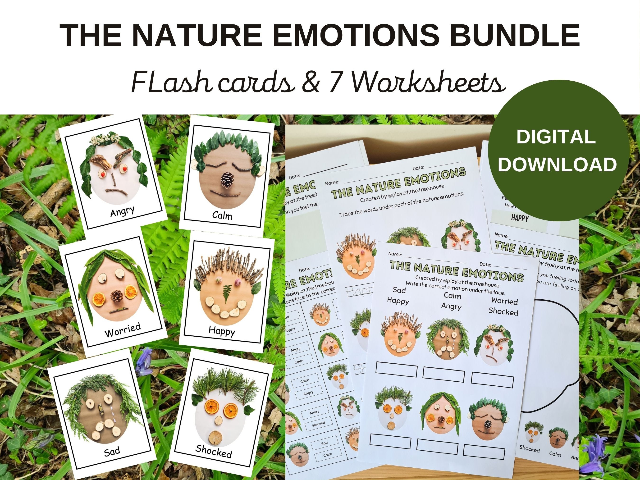 Emotions Flash Cards Nature Emotions Emotions Worksheets Emotions ...