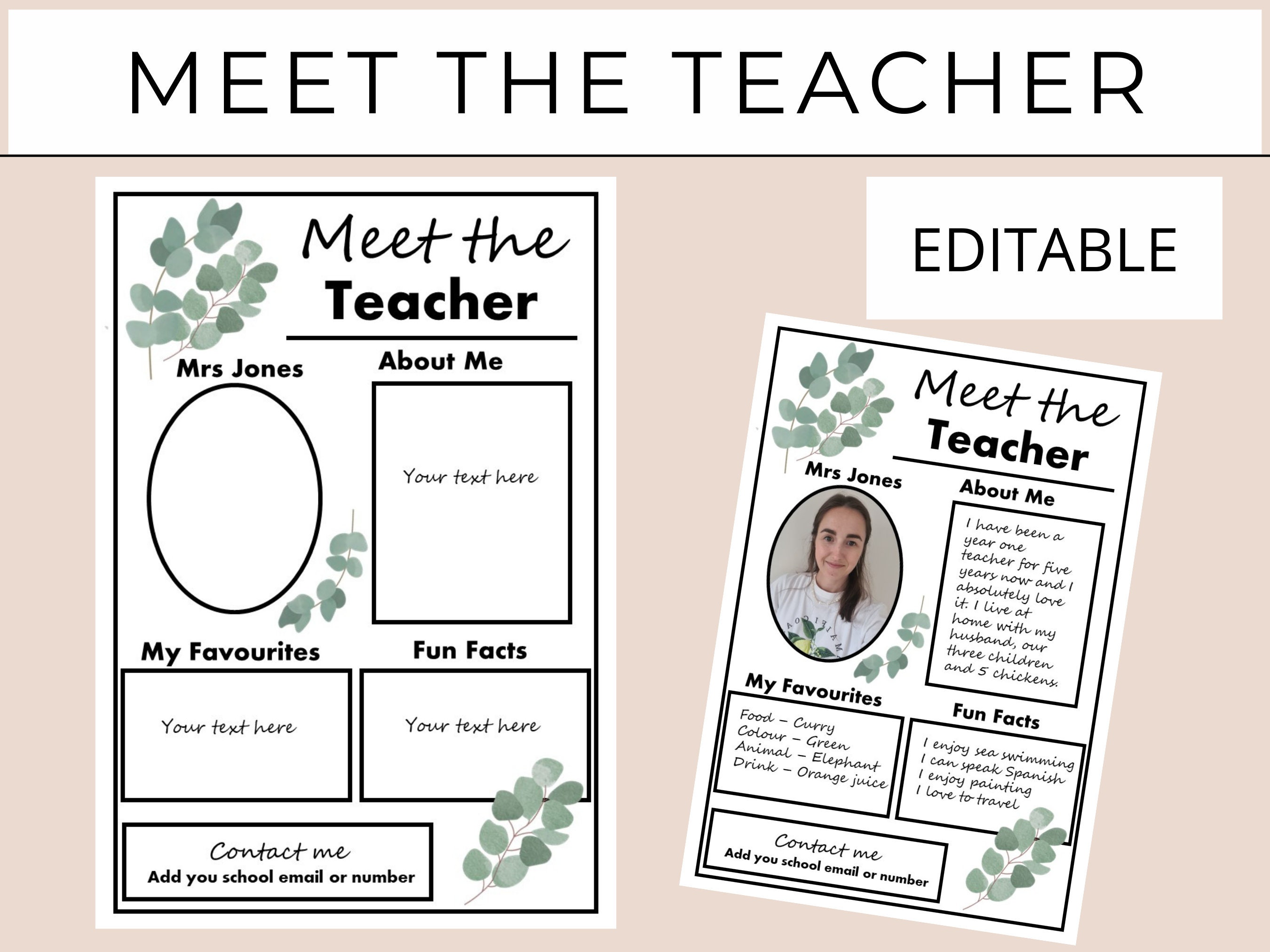 Meet the Teacher Editable Power Point Printable | - Etsy