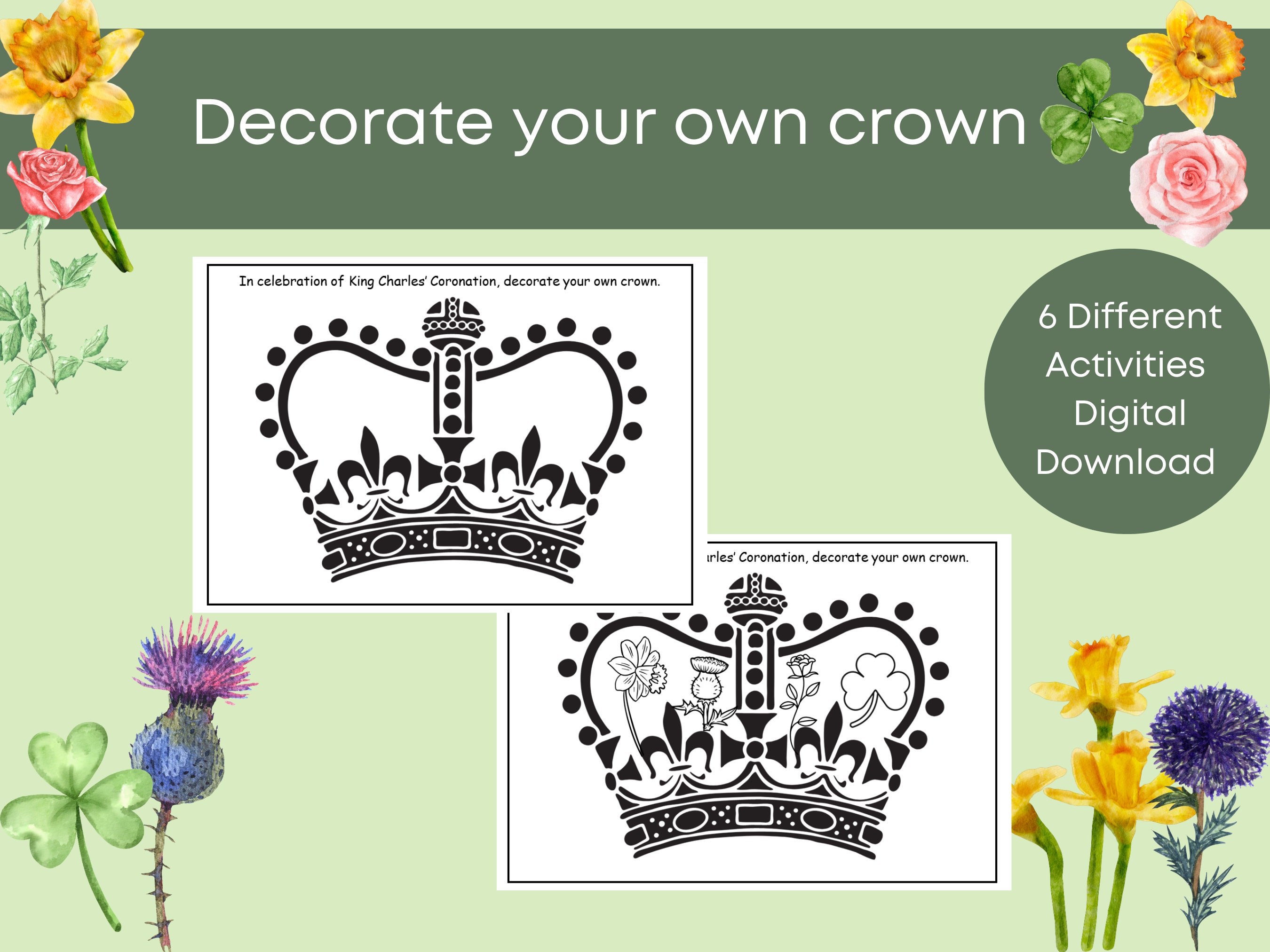King Charles III Coronation Nature Activity Bundle | Preschool Activity ...