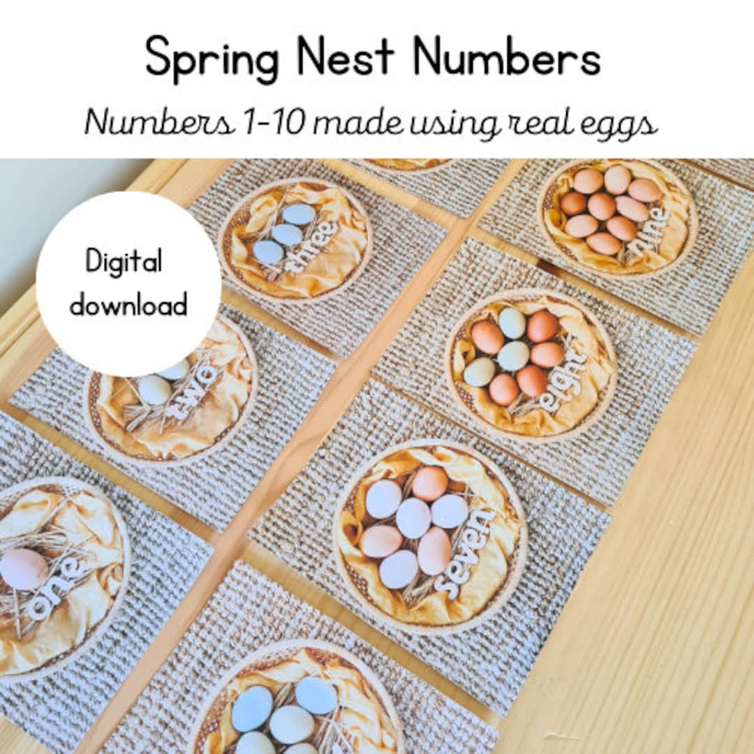Spring Egg Nest Numbers Digital Download, Easter Egg Printable Flash ...