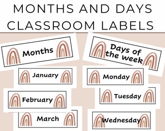 Subject Labels Minimalist Classroom printable - Etsy