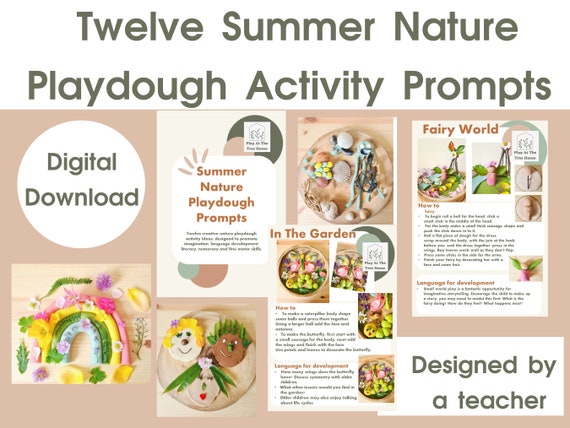Summer Nature Theme Playdough Activity Prompts Summer - Etsy