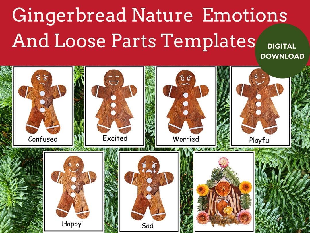 Christmas Gingerbread Emotions Feelings Flash Cards Digital - Etsy
