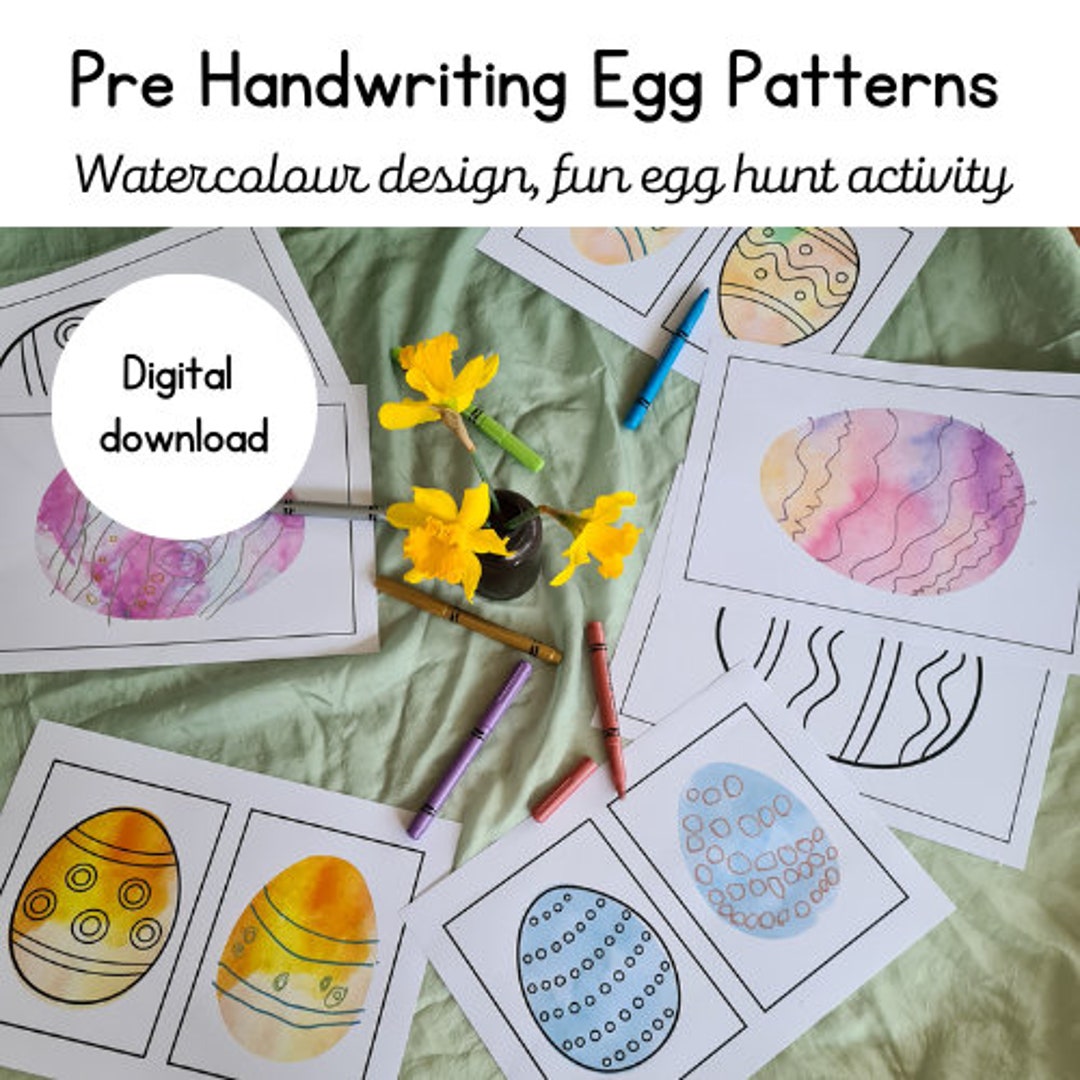 Pre Handwriting Egg Patterns | Mark Making Patterns | Easter Egg Hunt ...