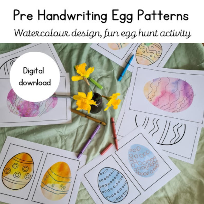 Pre Handwriting Egg Patterns | Mark Making Patterns | Easter Egg Hunt ...