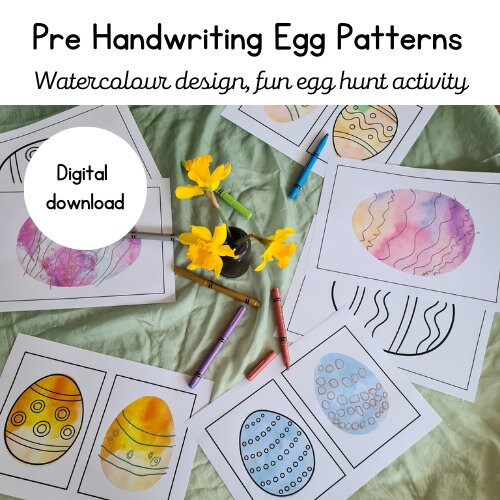 Pre Handwriting Egg Patterns | Mark Making Patterns | Easter Egg Hunt ...