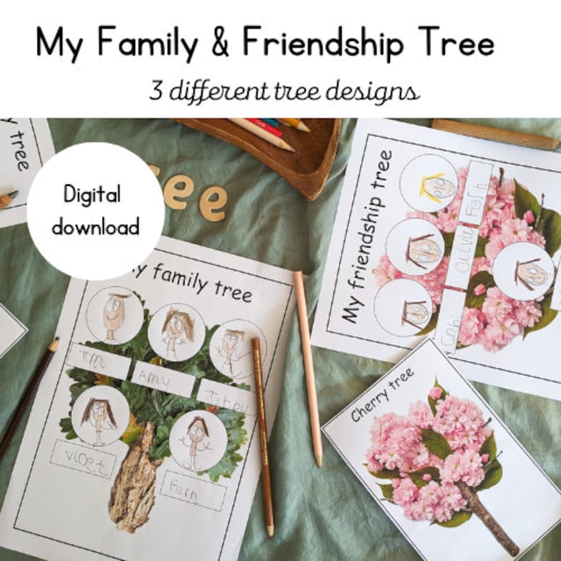 Family Tree and Friends Tree Activity | Nature Emotions | Digital ...