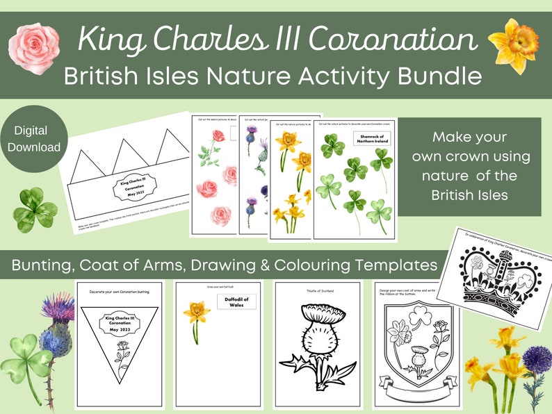 King Charles III Coronation Nature Activity Bundle | Preschool Activity ...