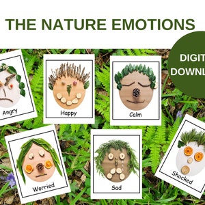 Emotions Flash Cards Nature Emotions Digital Download Kids Wellbeing ...