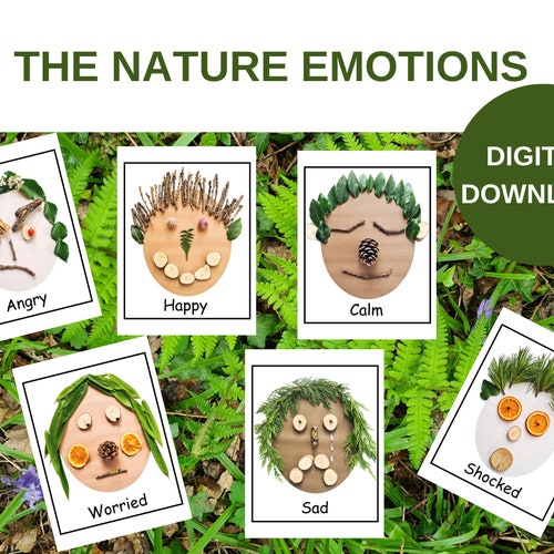 Emotions Flash Cards Nature Emotions Digital Download - Etsy