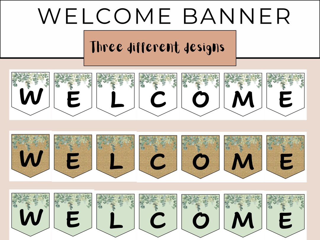 Eucalyptus Welcome Banner | Digital Download | Natural Classroom ...