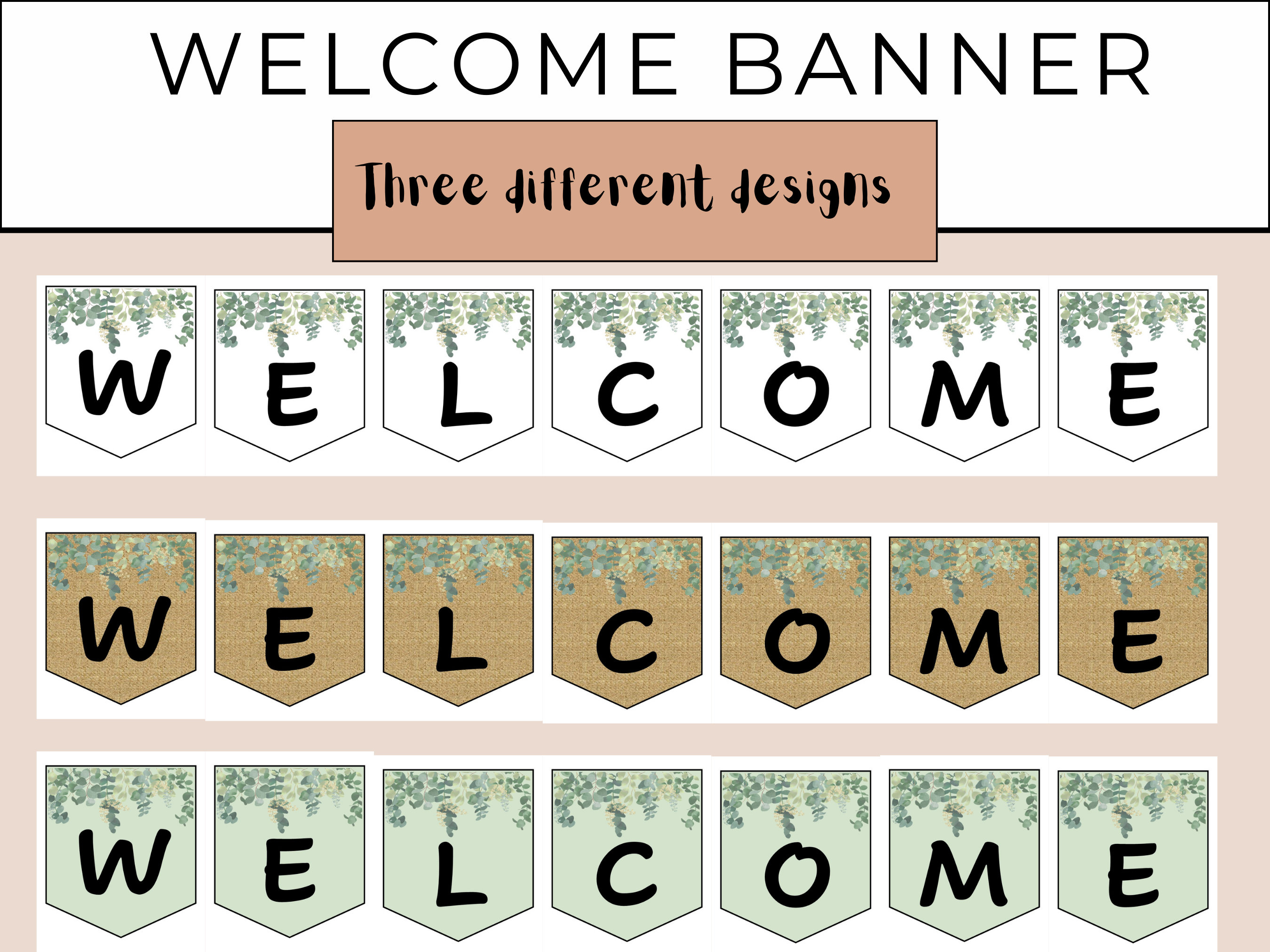 Eucalyptus Welcome Banner | Digital Download | Natural Classroom ...