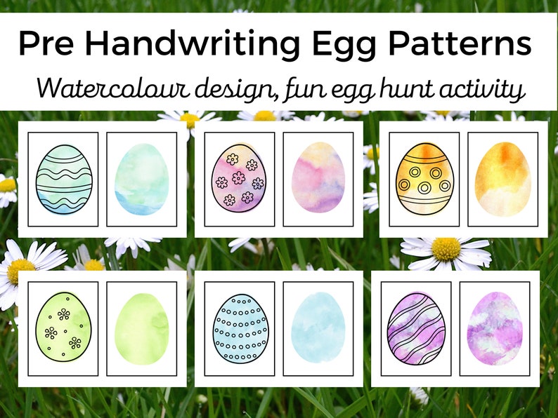 Pre Handwriting Egg Patterns | Mark Making Patterns | Easter Egg Hunt ...