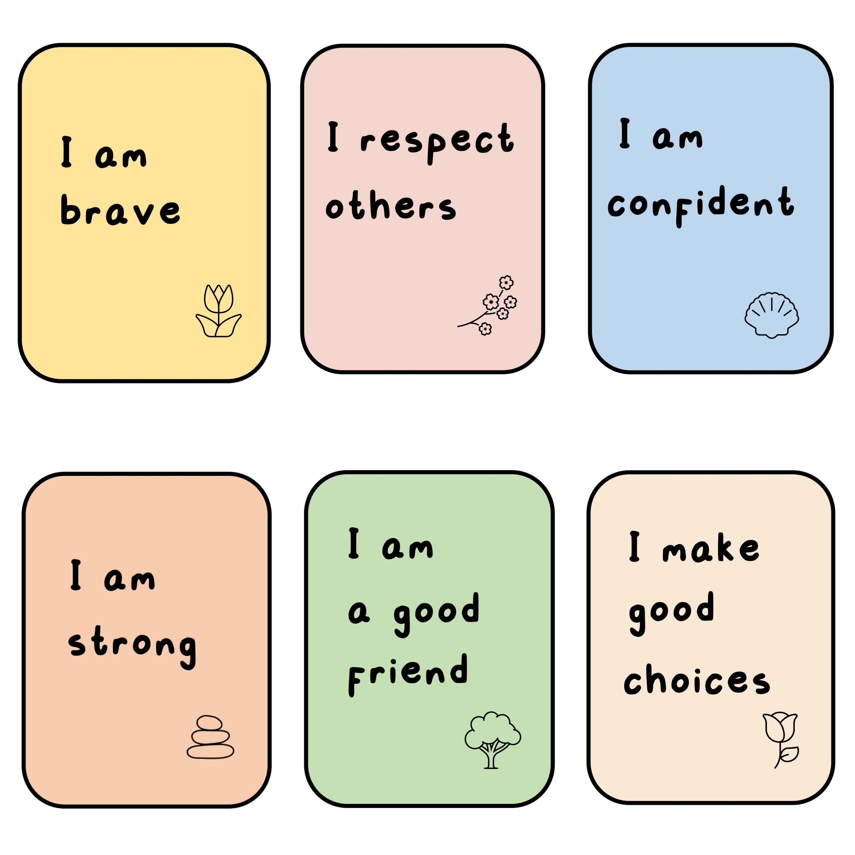 Children's Positive Affirmations Cards Digital Download. Mindfulness ...