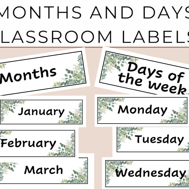 Botanical Month Labels - Etsy