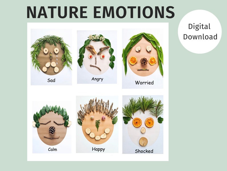 Nature Emotions Feelings Flash Cards Digital Download Kids - Etsy Australia