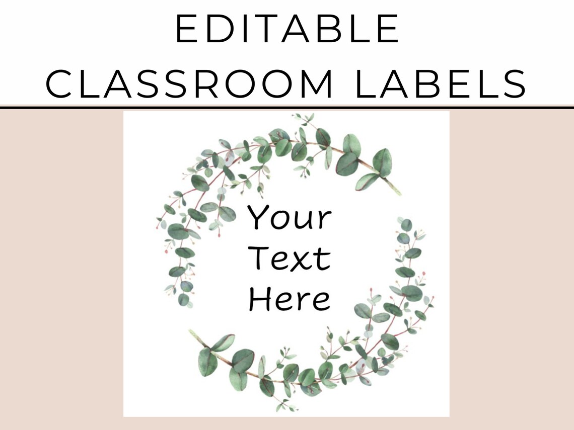 Eucalyptus Editable Power Point Classroom Labels Natural - Etsy