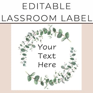 Eucalyptus Editable Power Point Classroom Labels | Natural Classroom ...