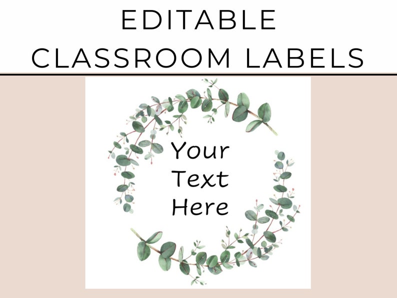 Eucalyptus Editable Power Point Classroom Labels Natural - Etsy