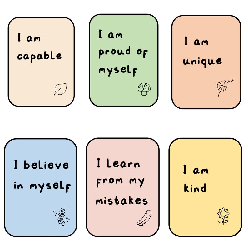 Children's Positive Affirmations Cards Digital Download. Mindfulness ...