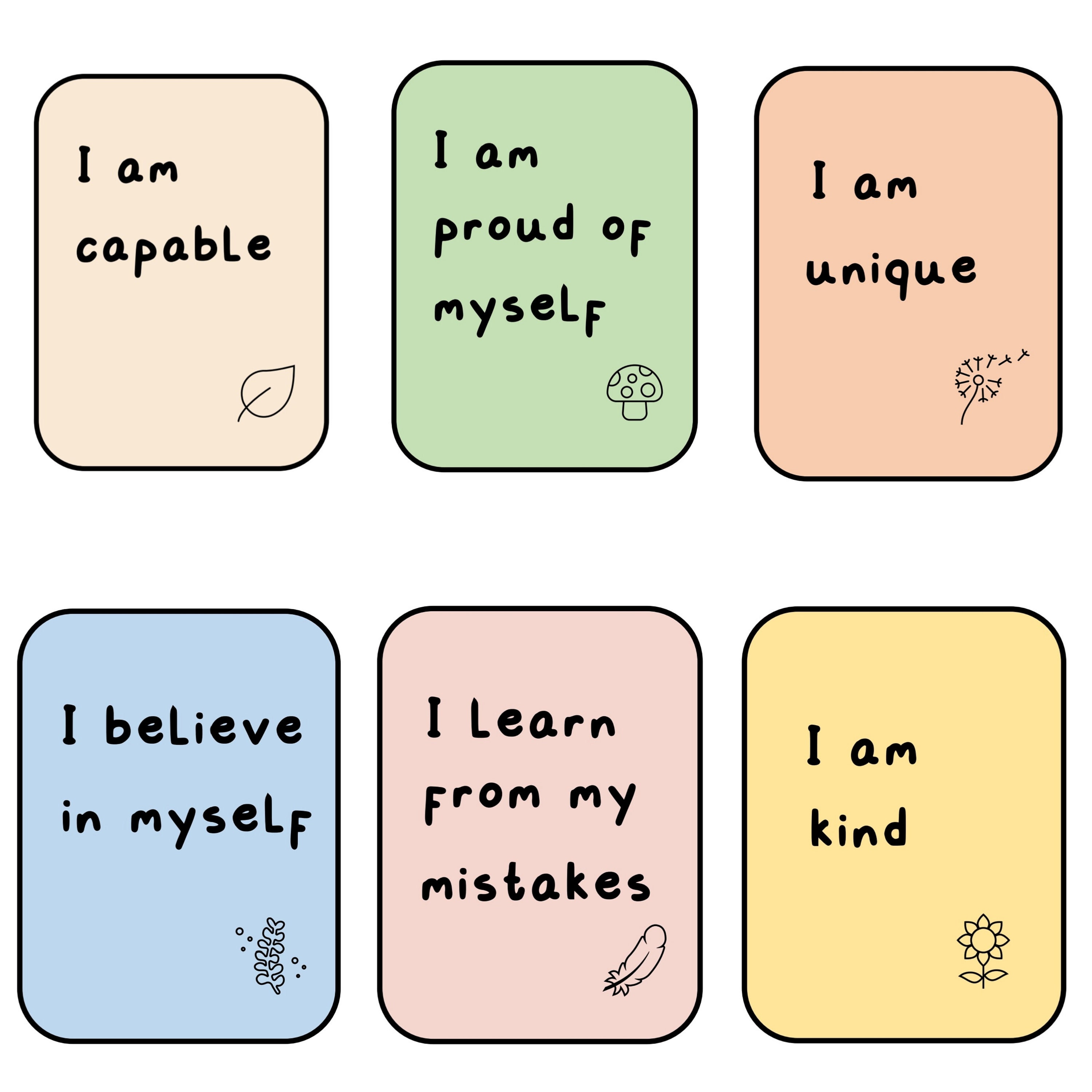 Children's Positive Affirmations Cards Digital Download. Mindfulness ...