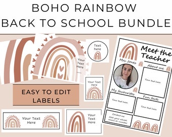 Meet the Teacher Boho Rainbow - Etsy