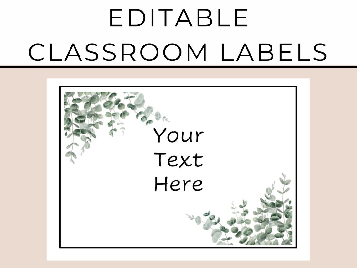Eucalyptus Editable Power Point Classroom Labels Natural - Etsy
