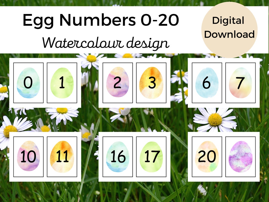 Easter Egg Numbers 0-20| Number Flash Cards | Easter Resources | Spring ...