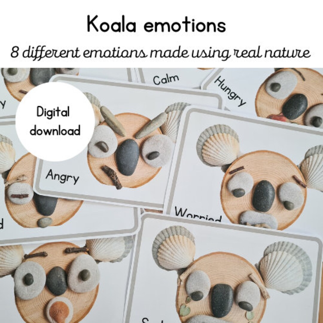 Koala Emotions Flash Cards | Nature Emotions | Digital Download | Kids ...