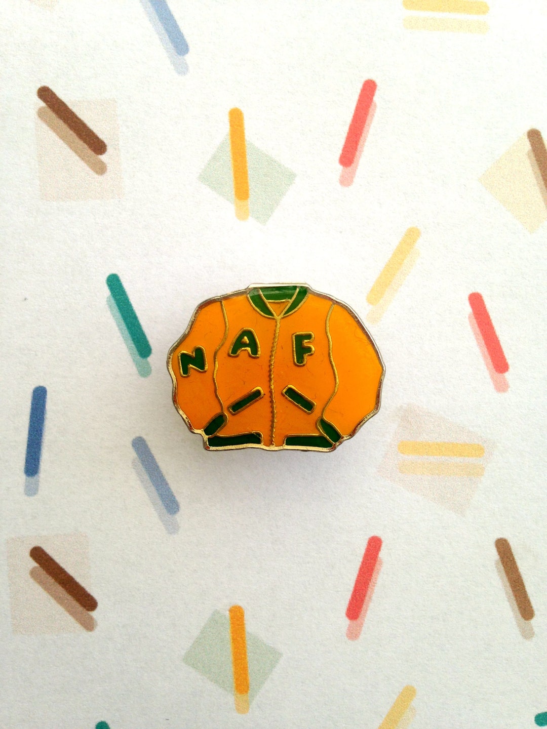 Vintage Enamel Pin Badge Naf Naf 80s Coat 90s French Baseball Jacket ...