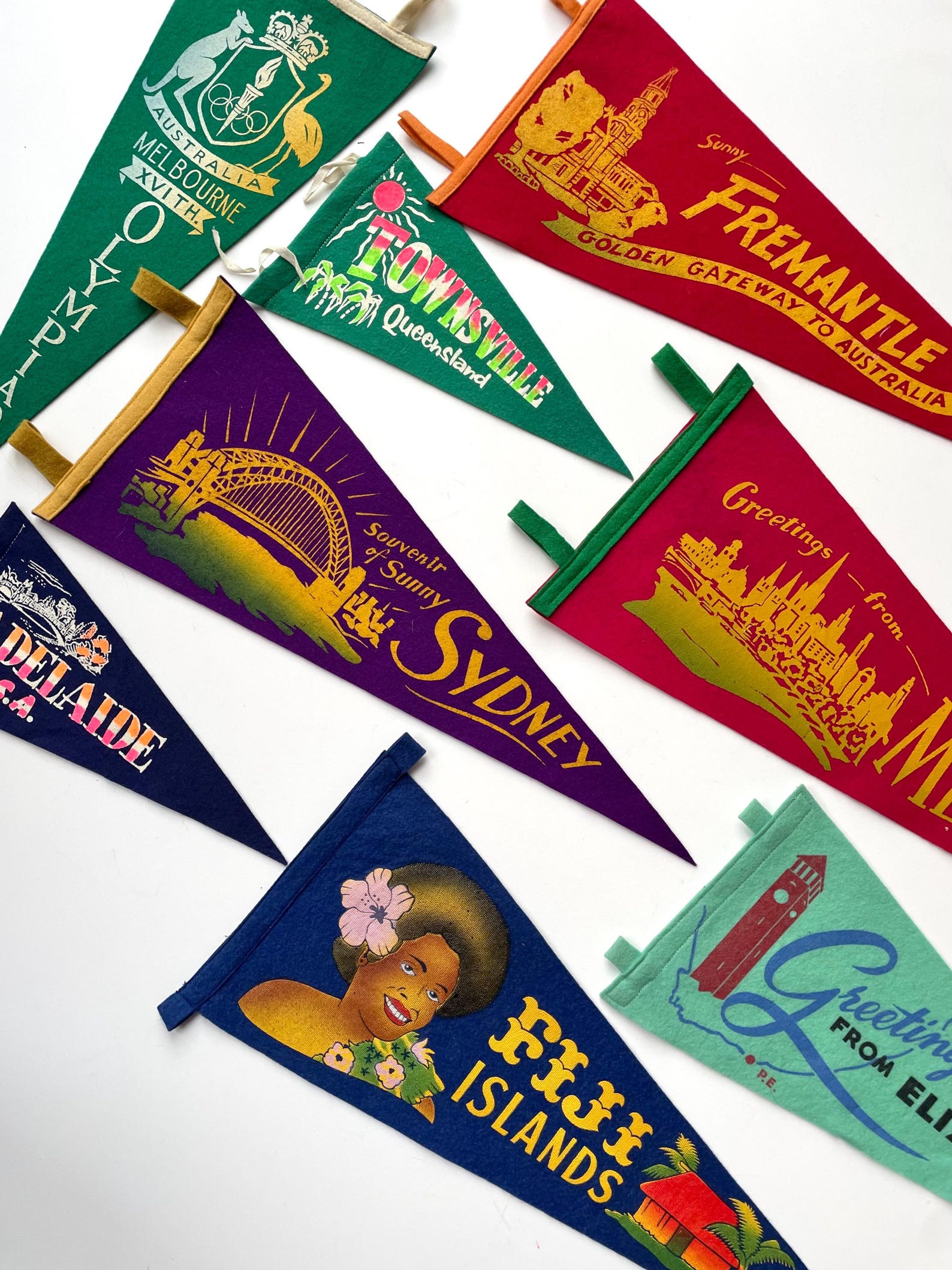Vintage Pennant / Port Elizabeth Pennant / Felt Flag Souvenir / the ...