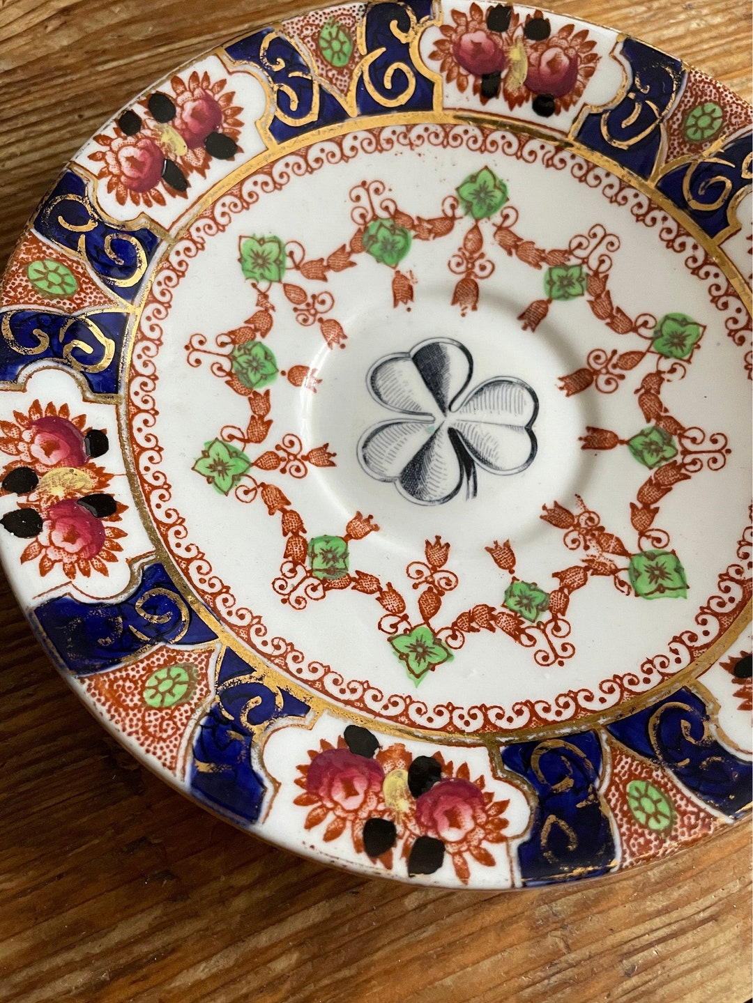 Vintage Lucky Irish Shamrock Plate Altered Art Clover Ireland / Wall ...