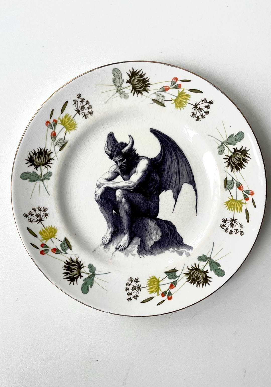 Vintage Fallen Angel Plate Altered Art Wall Plate / Gothic / Devil Heaven Hell - Etsy